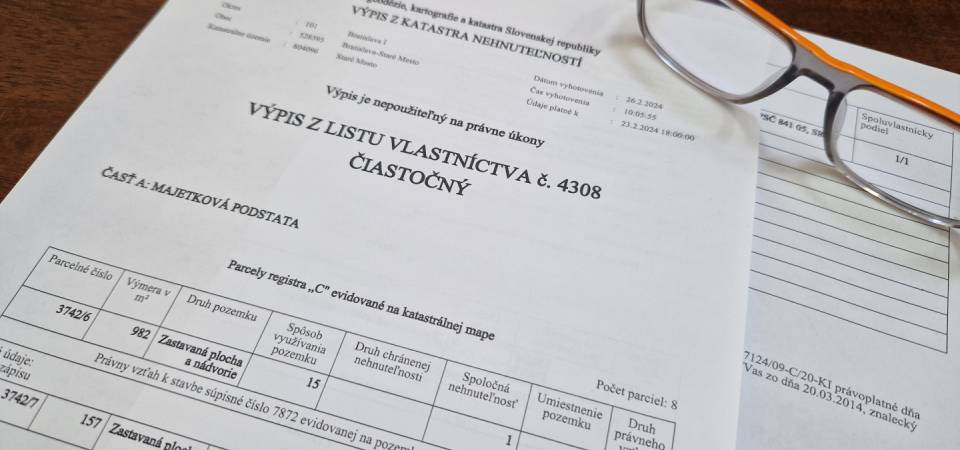 Výpis z katastra nehnuteľností – list vlastníctva | Zoznam realít